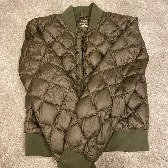 TNA | Jackets & Coats | Aritzia Tna Army Green Quilted Light Bomber ...